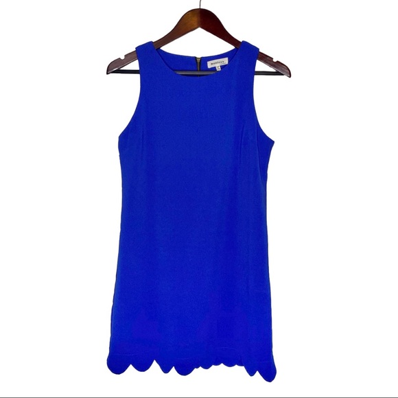 Monteau | Dresses | Monteau Blue Scallop Dress | Poshmark